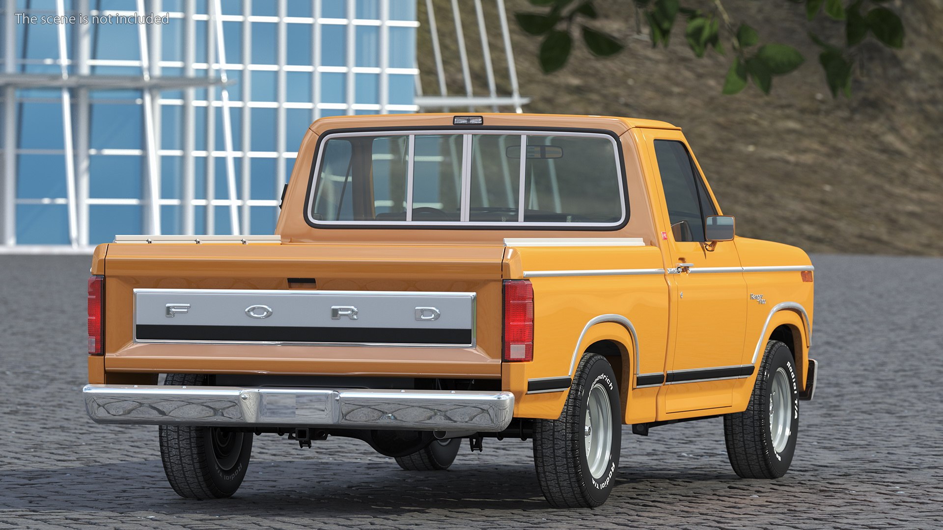 3D Ford Ranger F100 1980 Pickup Orange Simple Interior - TurboSquid 1853411