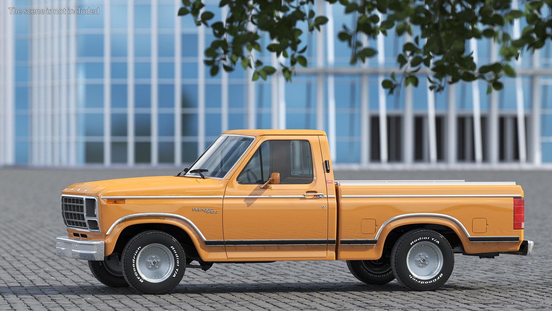 3D Ford Ranger F100 1980 Pickup Orange Simple Interior - TurboSquid 1853411