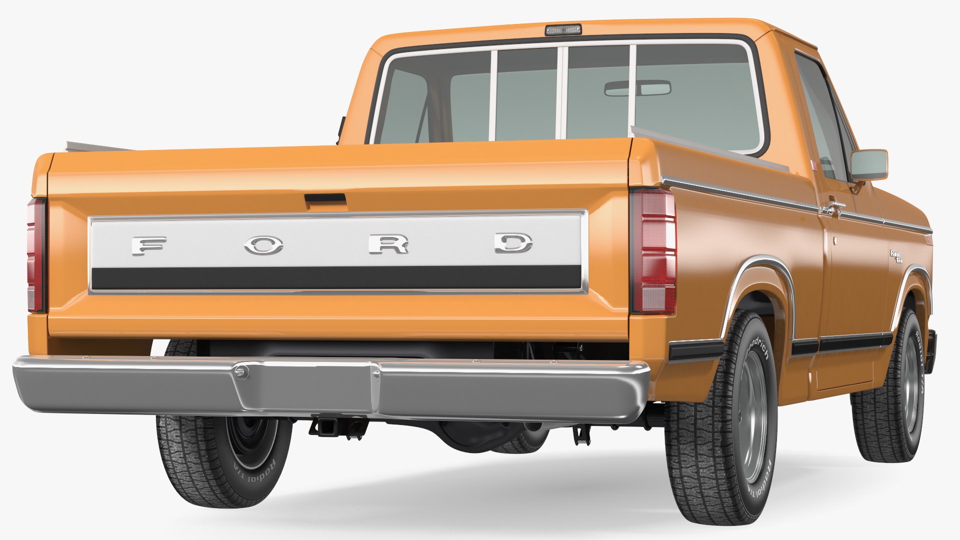 3D Ford Ranger F100 1980 Pickup Orange Simple Interior - TurboSquid 1853411