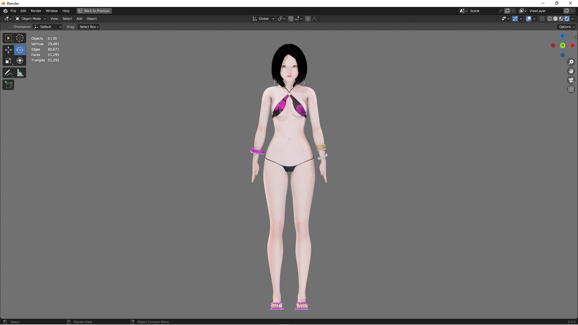 3D Bikini 0003 - UE5 - Unity - Blender - Animated - Realistic Female Character - TurboSquid 2281720