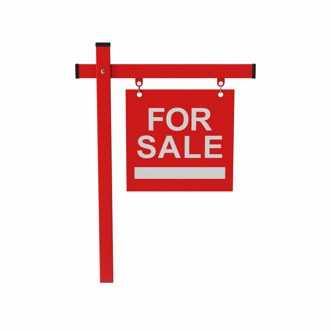 Red Real Estate Signboard For Sale 3D Model - TurboSquid 2183801