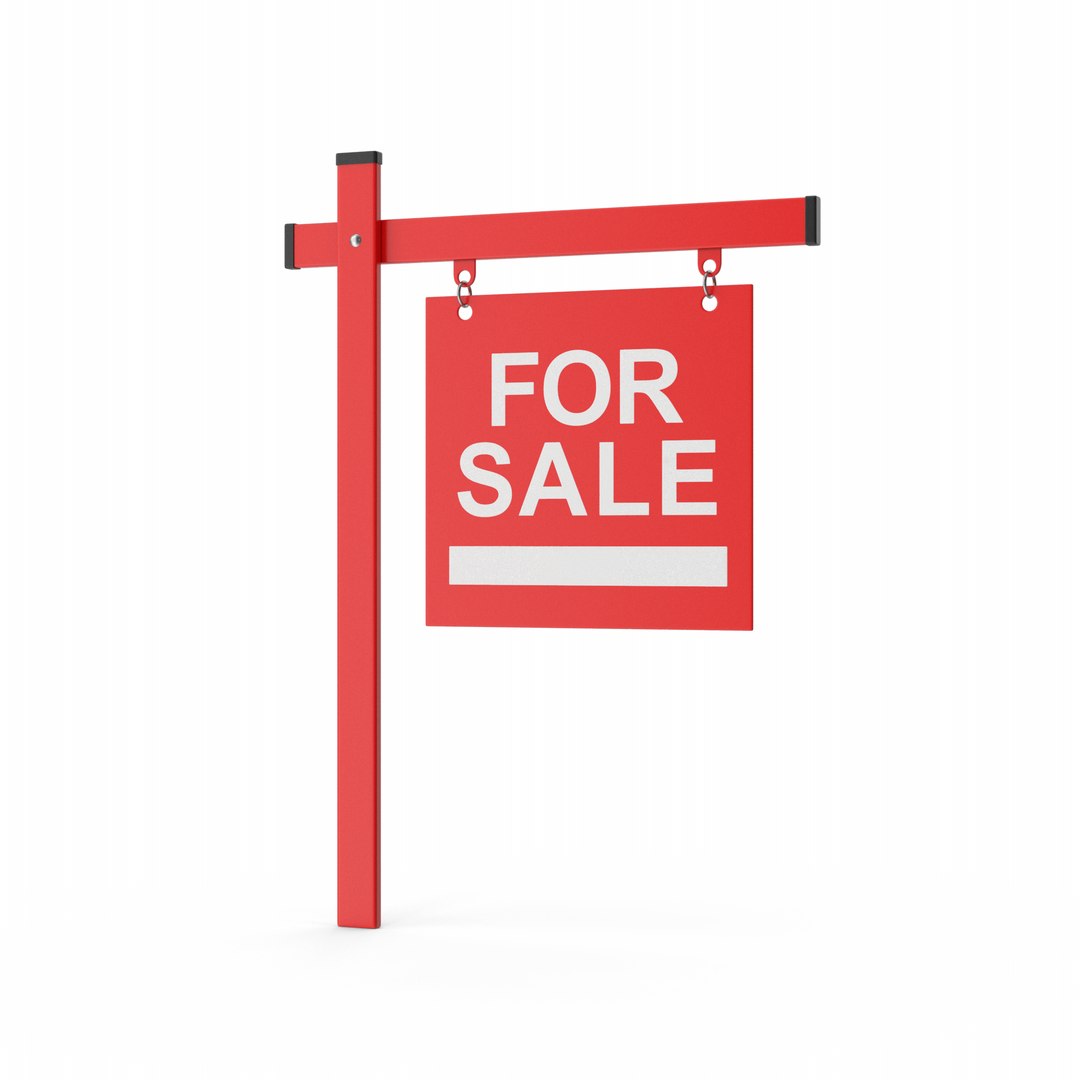 Red Real Estate Signboard For Sale 3D Model - TurboSquid 2183801