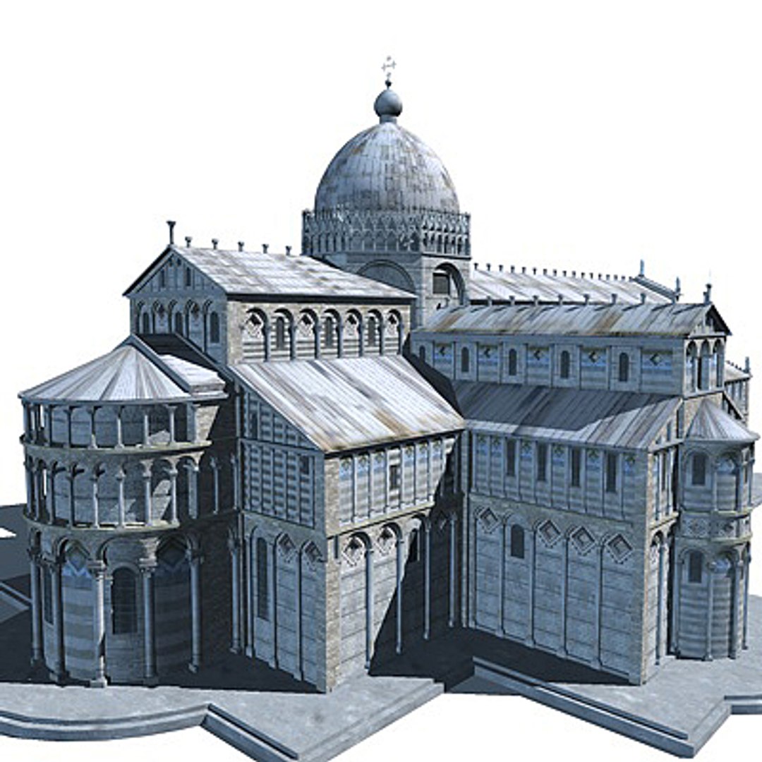 Tower Cathedral Pisa 3d Model