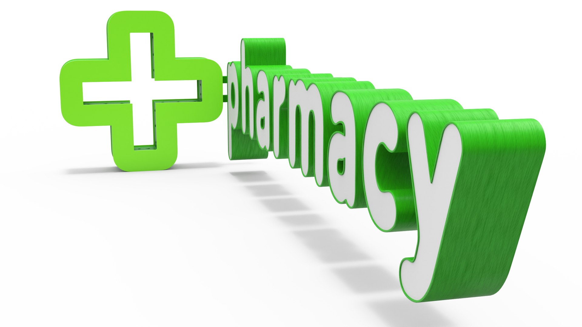 3D Pharmacy Sign model - TurboSquid 2092934