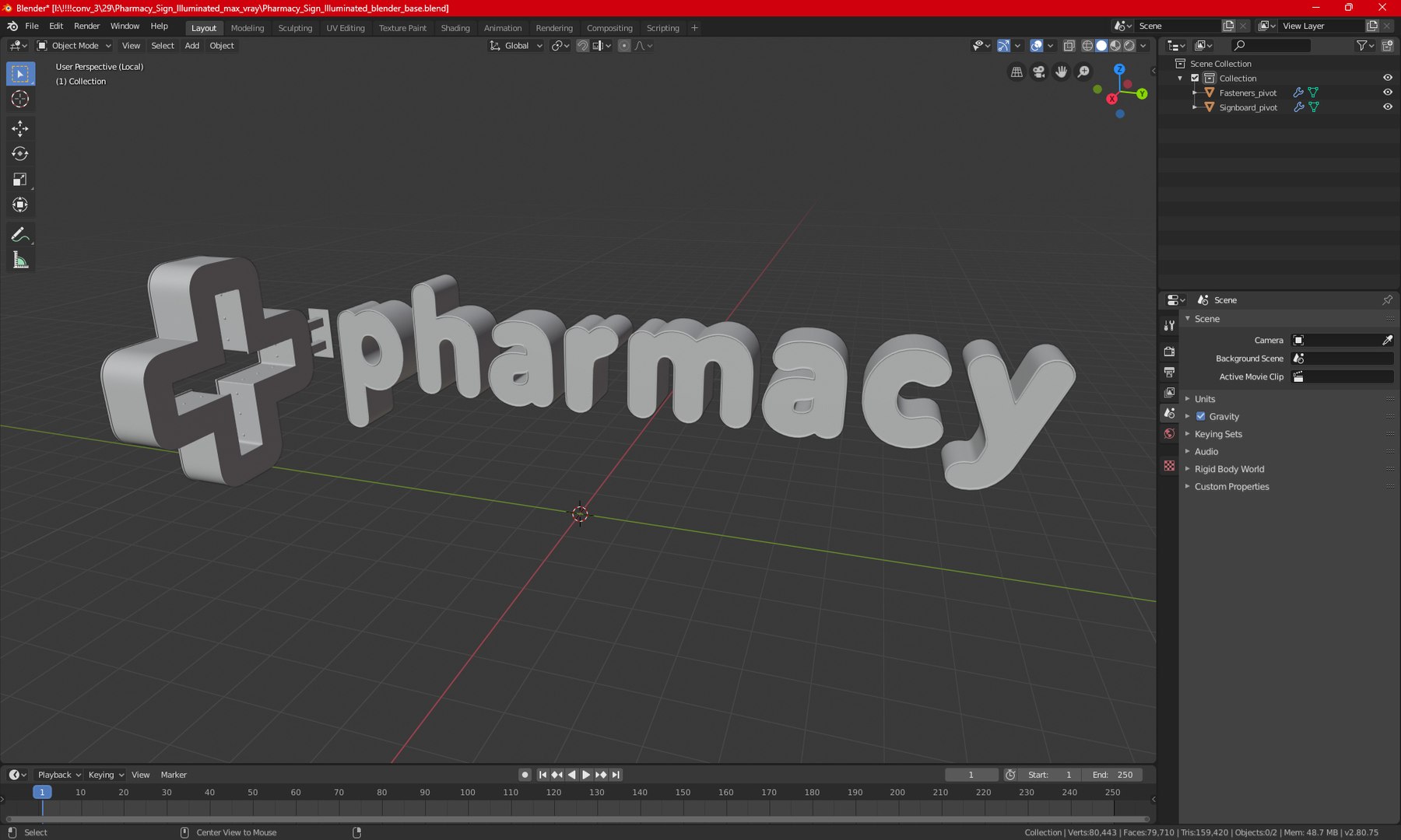 3D Pharmacy Sign model - TurboSquid 2092934