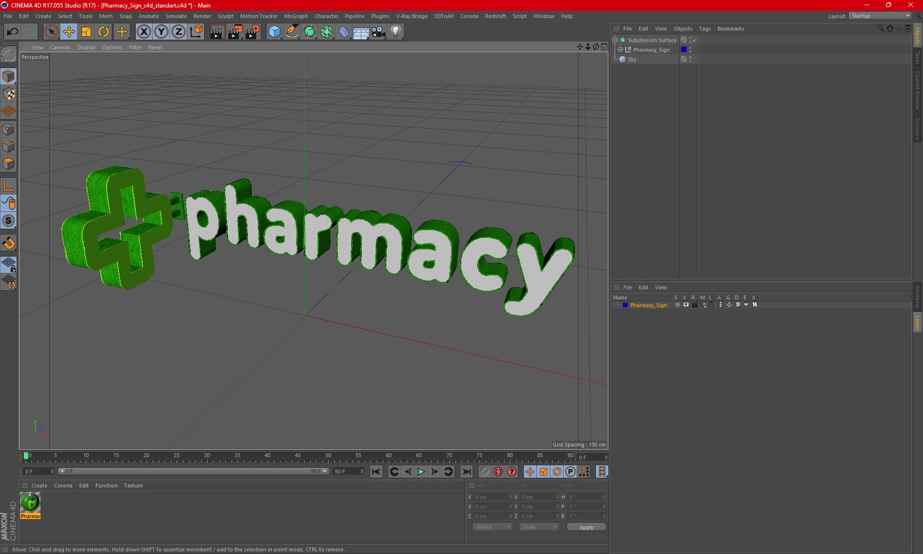 3D Pharmacy Sign model - TurboSquid 2092934