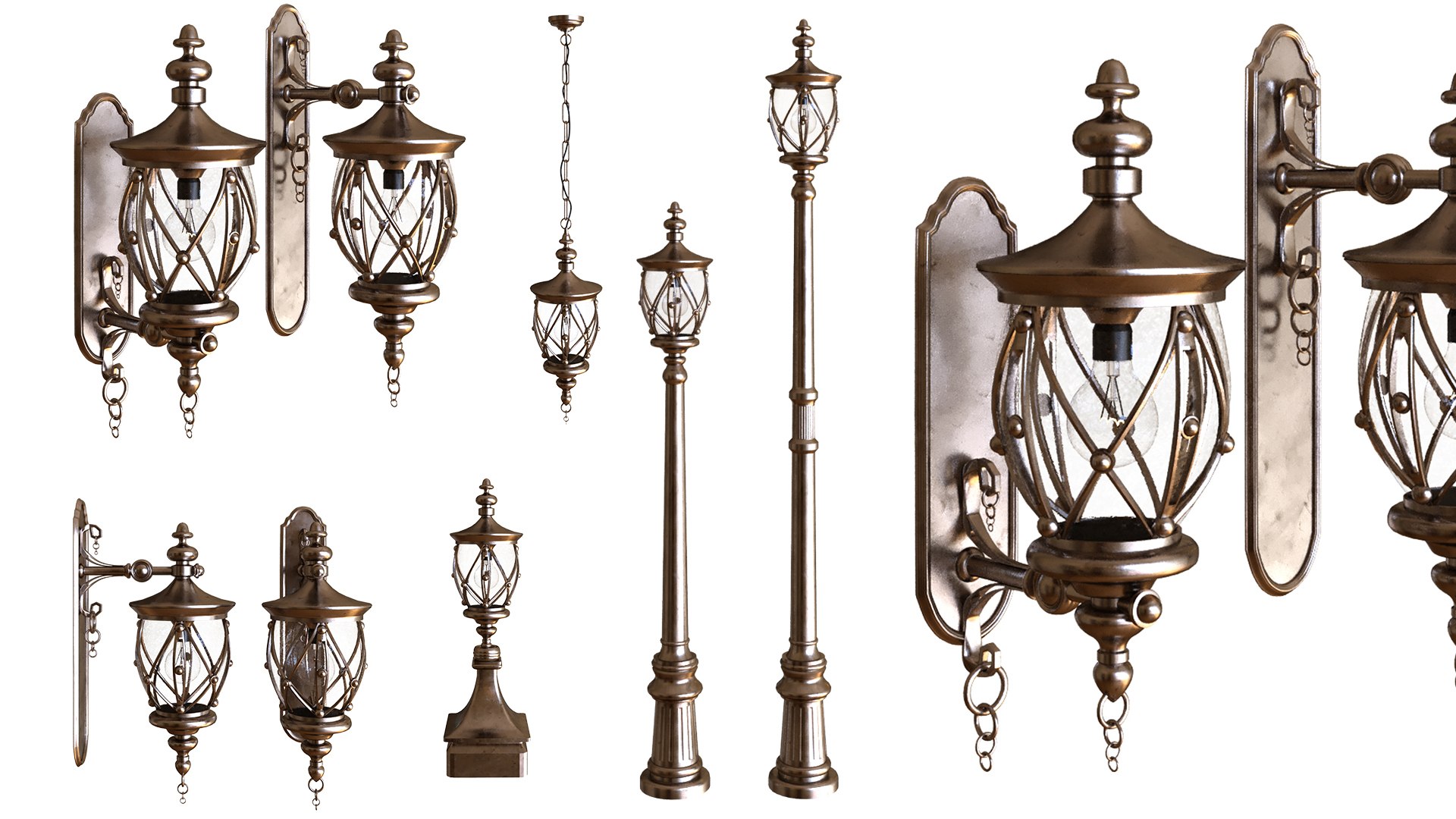 Exterior Light Set 001 Low-poly 3d Model 3D model - TurboSquid 1764999