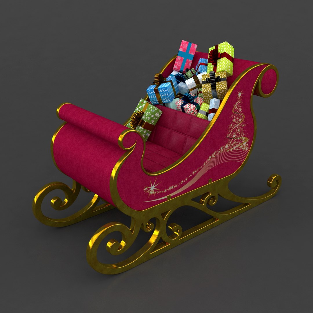 Sledge Santa Gifts 3D Model - TurboSquid 1219052