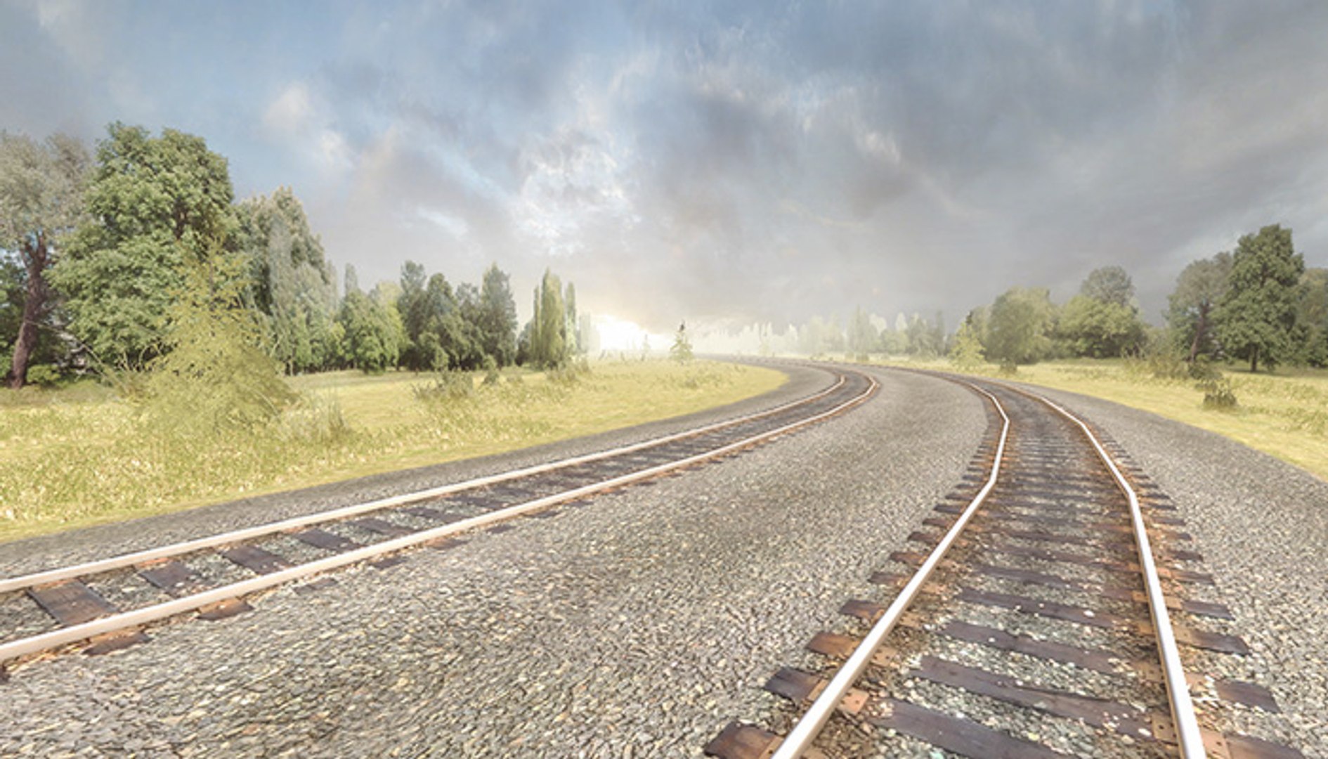 3d Model Of Railway Tracks Pack