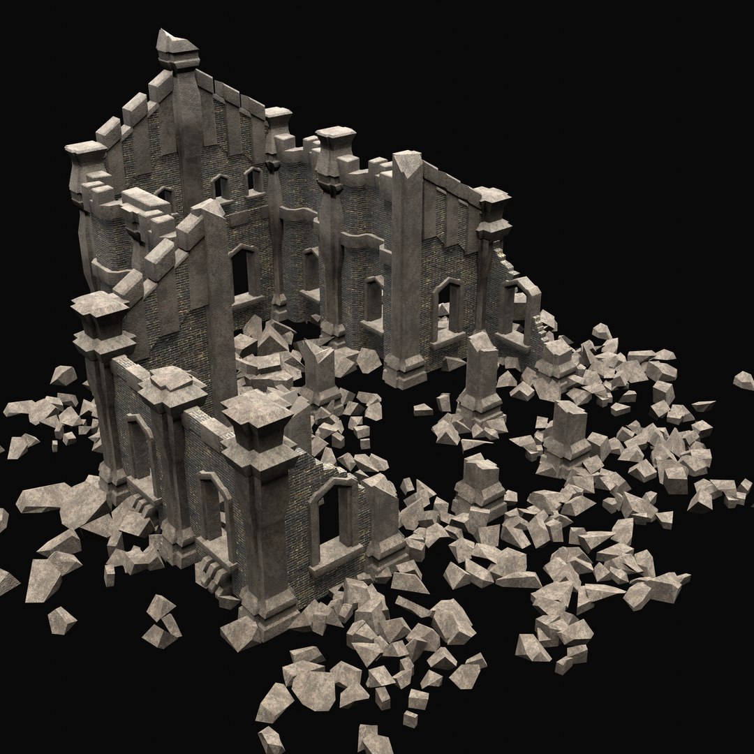RUINED RUIN MEDIEVAL CHURCH TEMPLE GOTHIC CASTLE COLLECTION 3D model ...