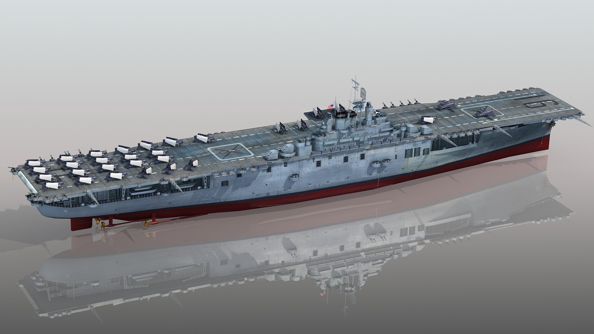 3D Uss Lexington Cv-16 Cv - TurboSquid 1489987