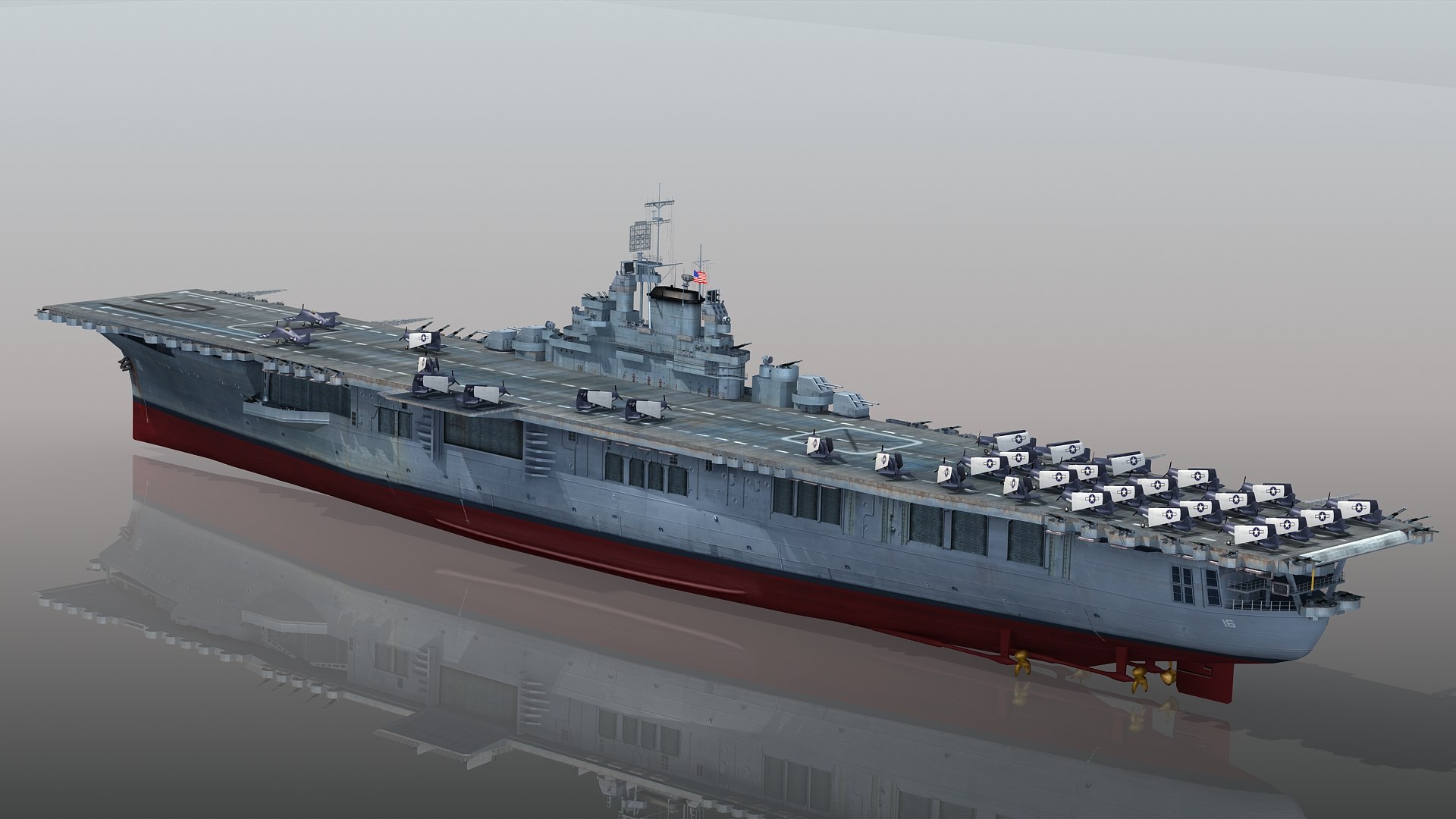 3D Uss Lexington Cv-16 Cv - TurboSquid 1489987