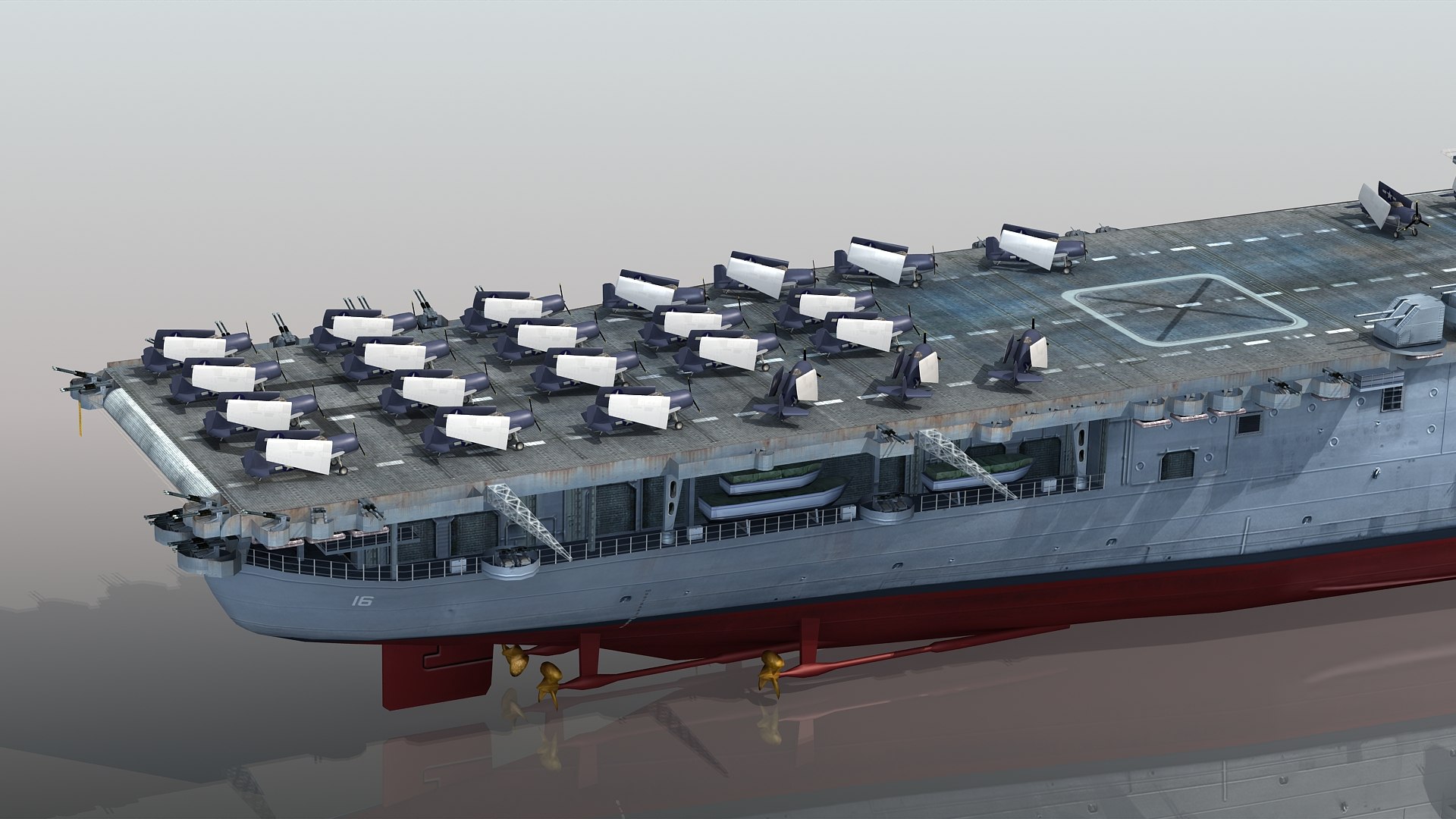 3D Uss Lexington Cv-16 Cv - TurboSquid 1489987