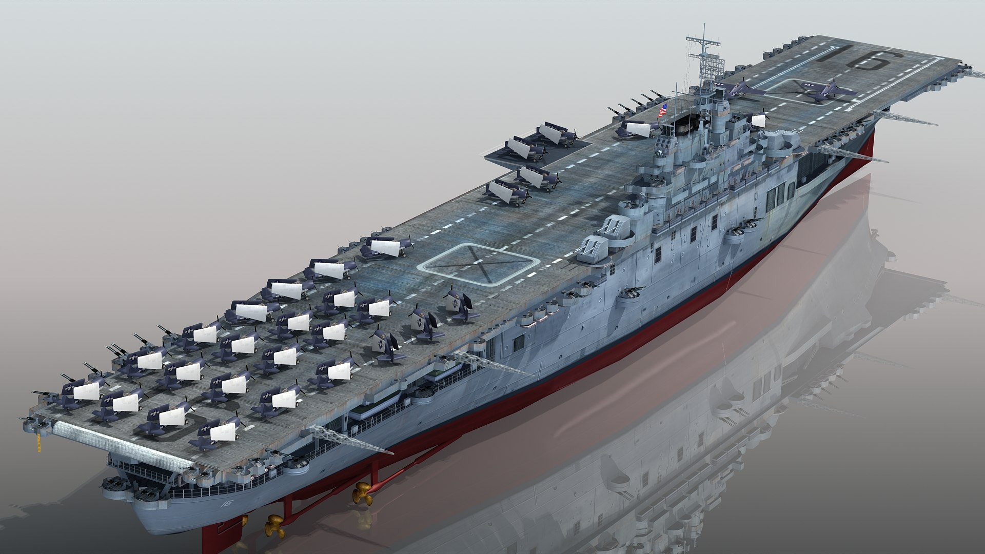 3D Uss Lexington Cv-16 Cv - TurboSquid 1489987