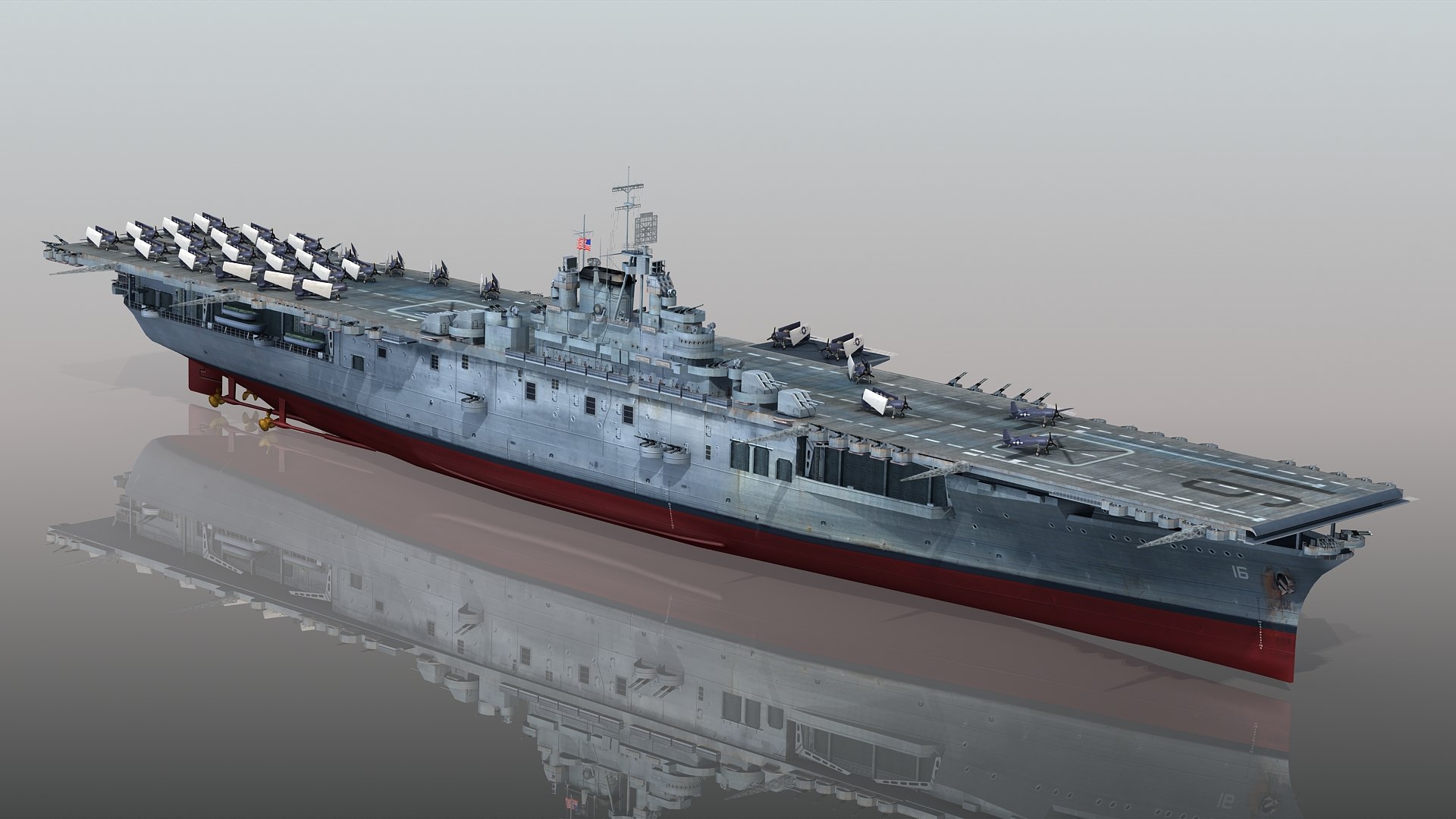 3D Uss Lexington Cv-16 Cv - TurboSquid 1489987