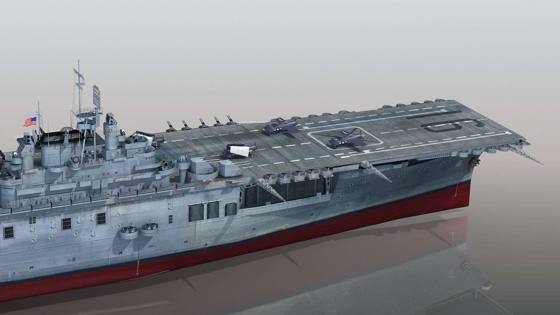 3D Uss Lexington Cv-16 Cv - TurboSquid 1489987