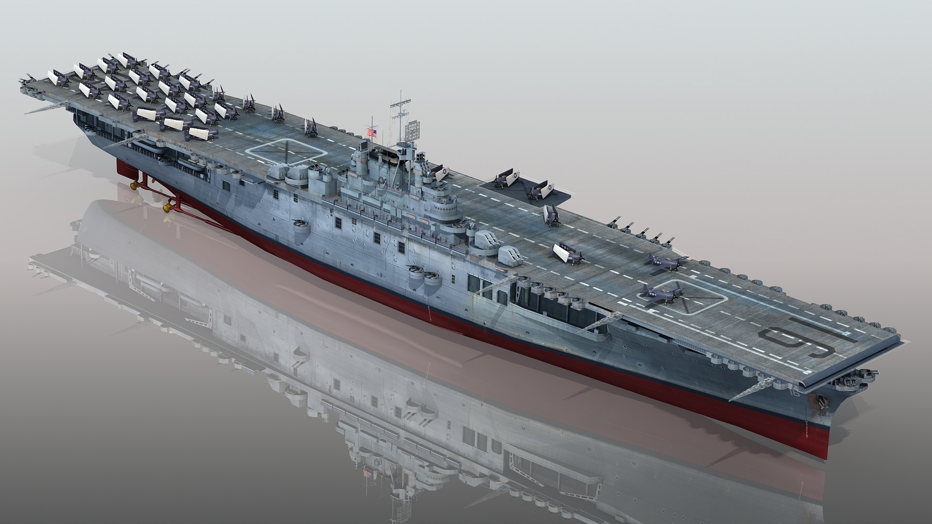 3D Uss Lexington Cv-16 Cv - TurboSquid 1489987