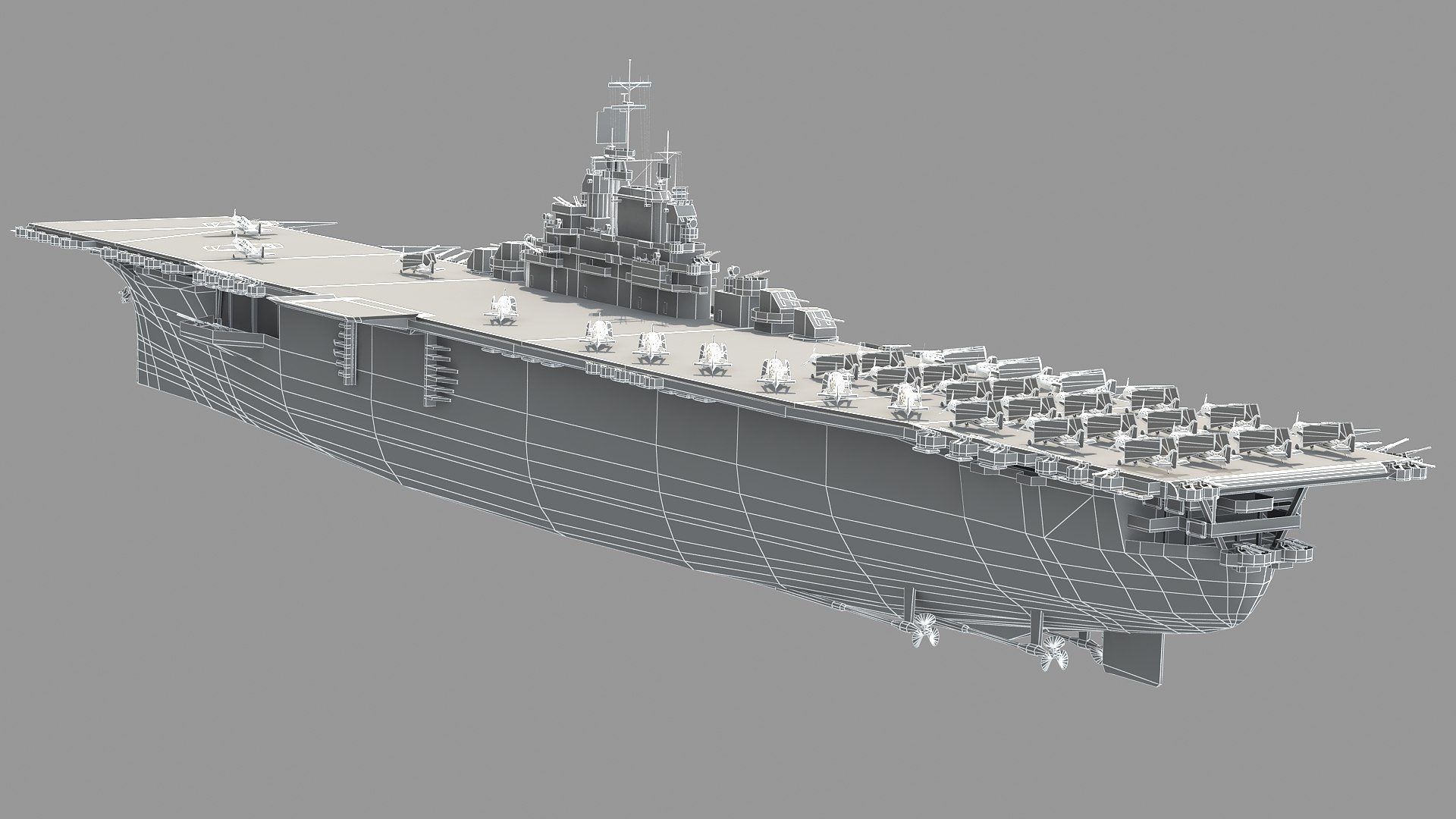 3D uss lexington cv-16 cv - TurboSquid 1489987