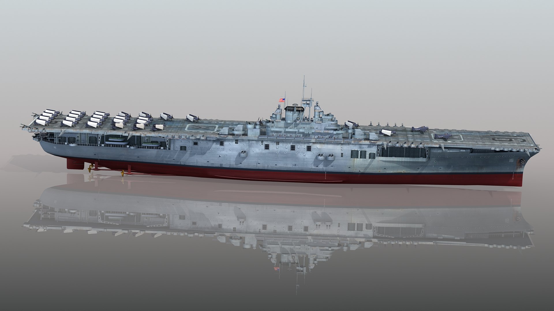 3D Uss Lexington Cv-16 Cv - TurboSquid 1489987