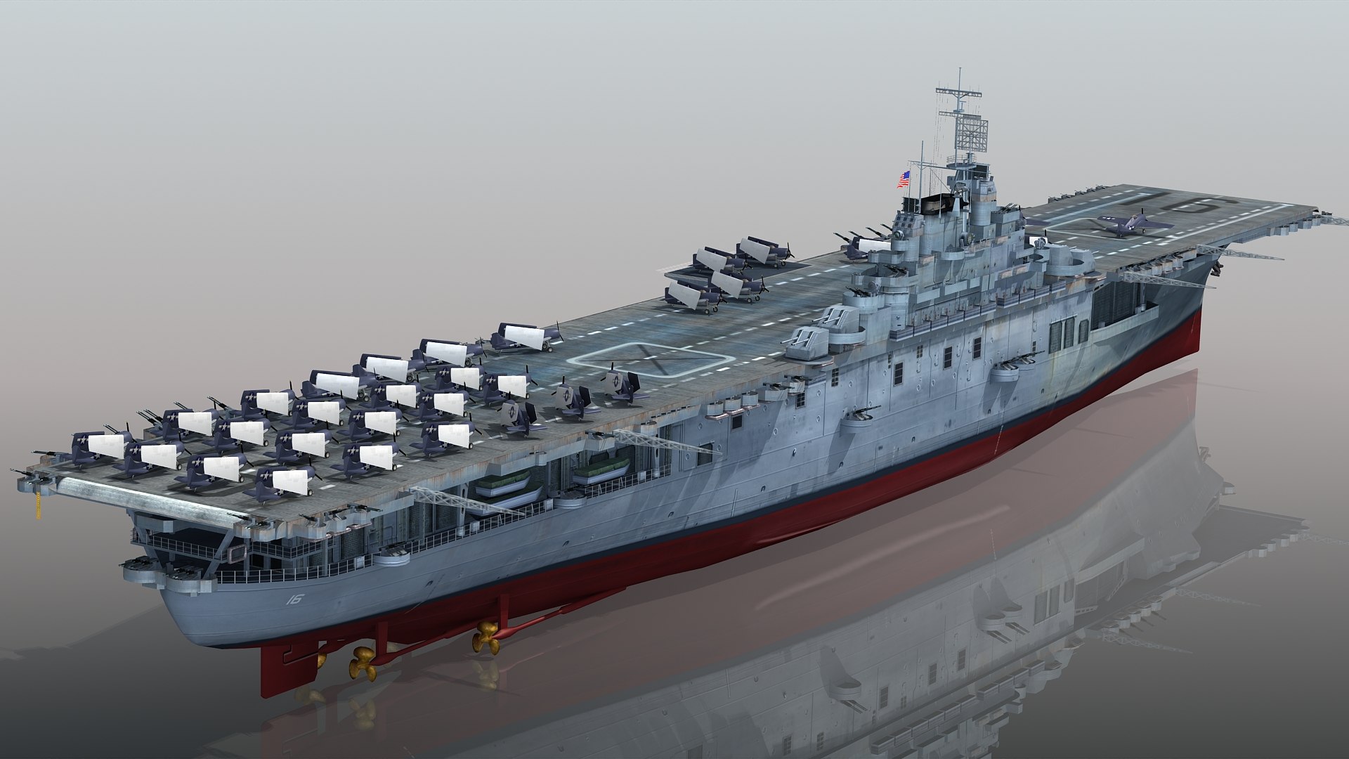 3D Uss Lexington Cv-16 Cv - TurboSquid 1489987