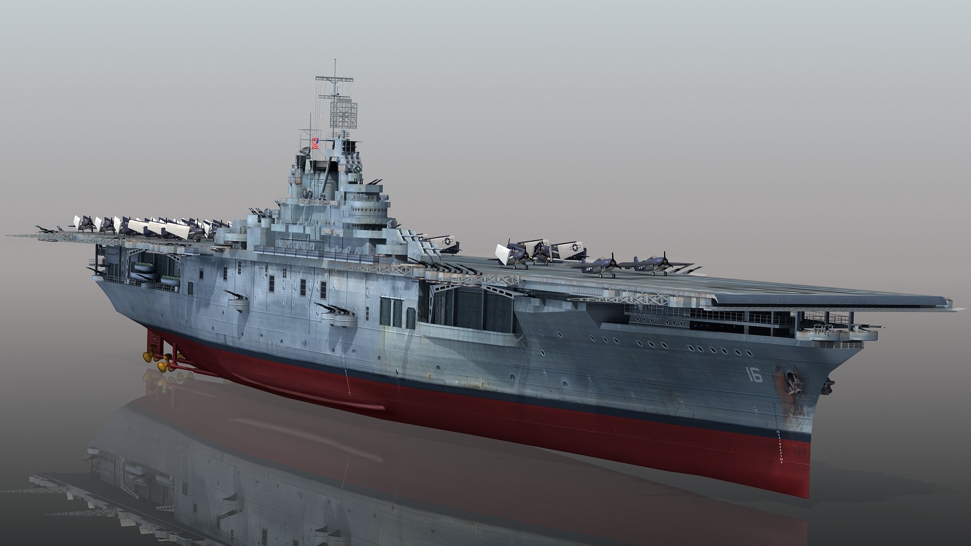 3D uss lexington cv-16 cv - TurboSquid 1489987