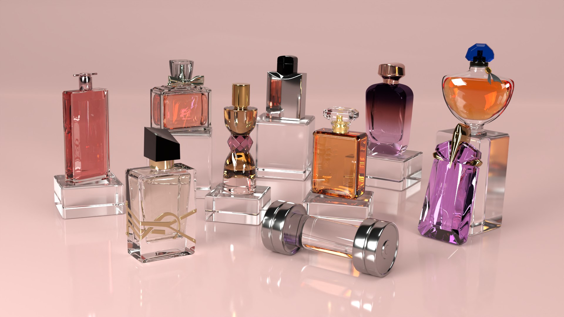 3D model Perfume Bottles Set - TurboSquid 2073199