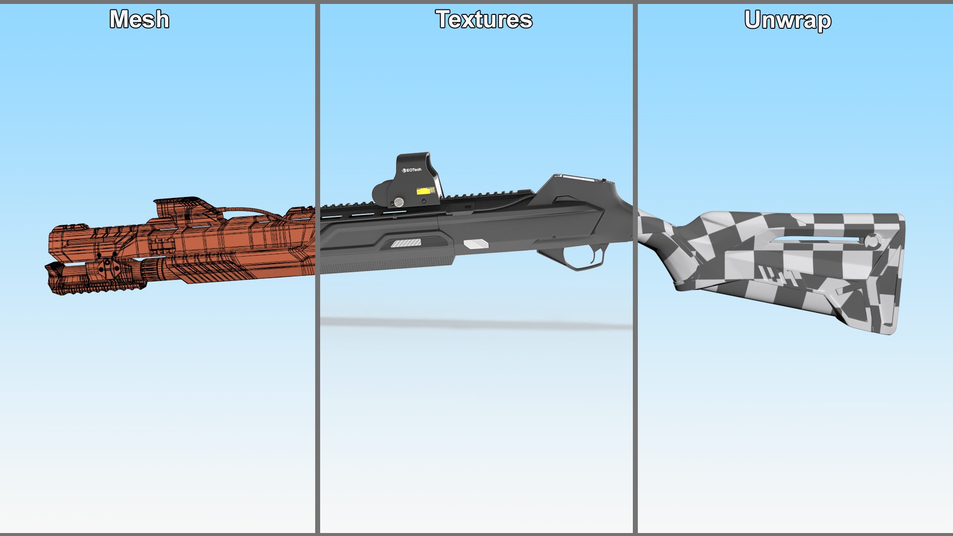 Kalashnikov Shotgun MP 155 Ultima Black 3D Model - TurboSquid 2101940