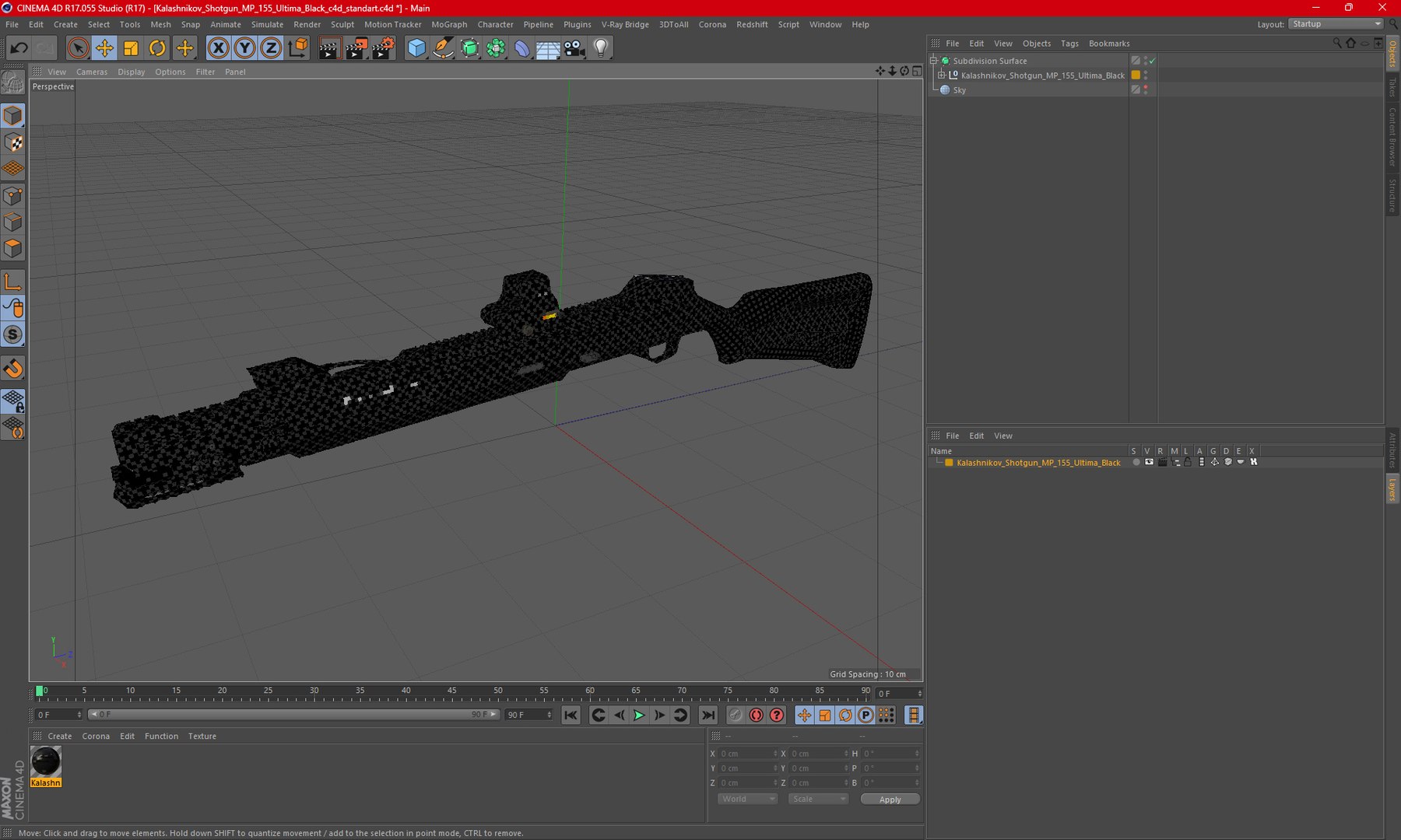 Kalashnikov Shotgun MP 155 Ultima Black 3D Model - TurboSquid 2101940