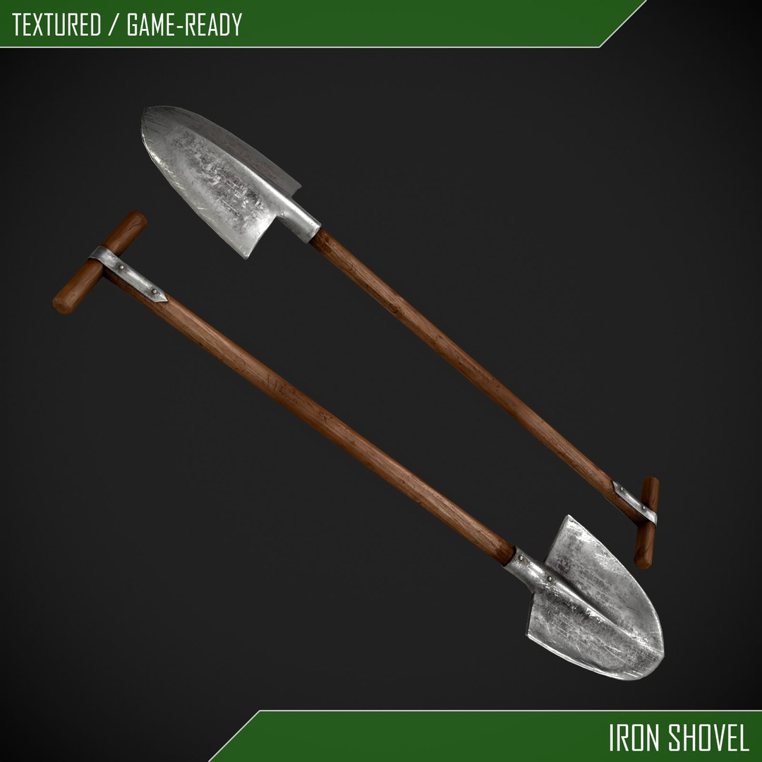 3d iron shovel model