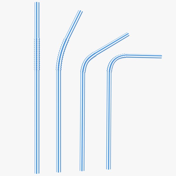 3d model straw bend