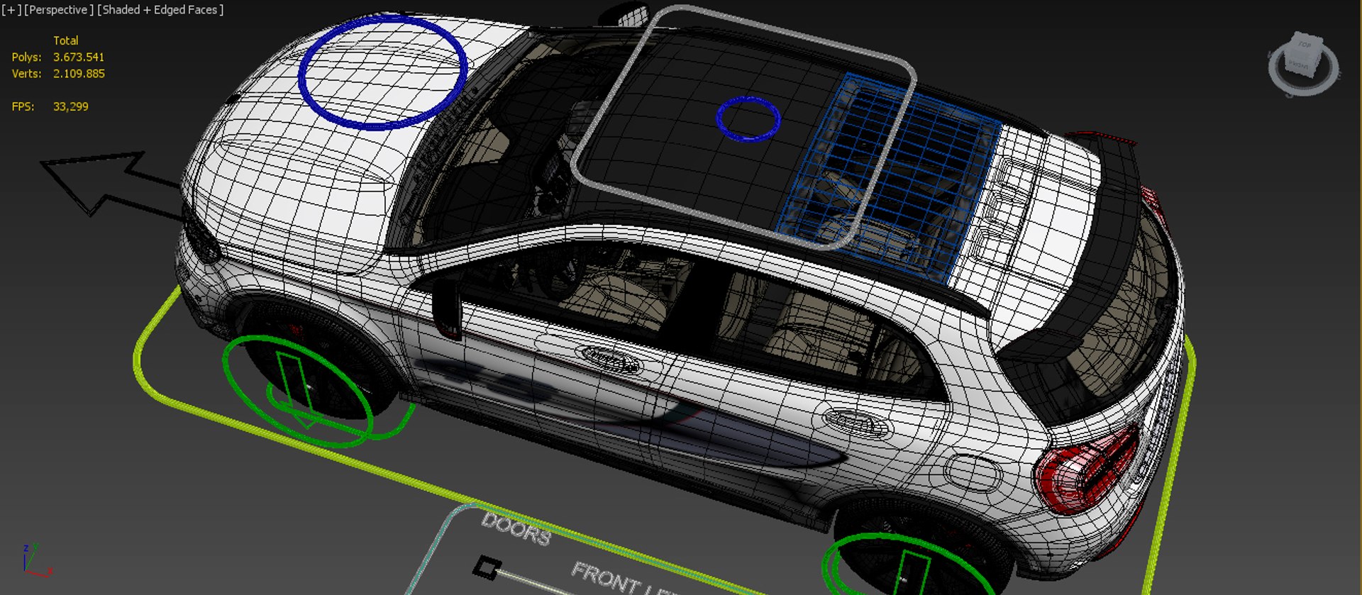 3d model of includes rigging details