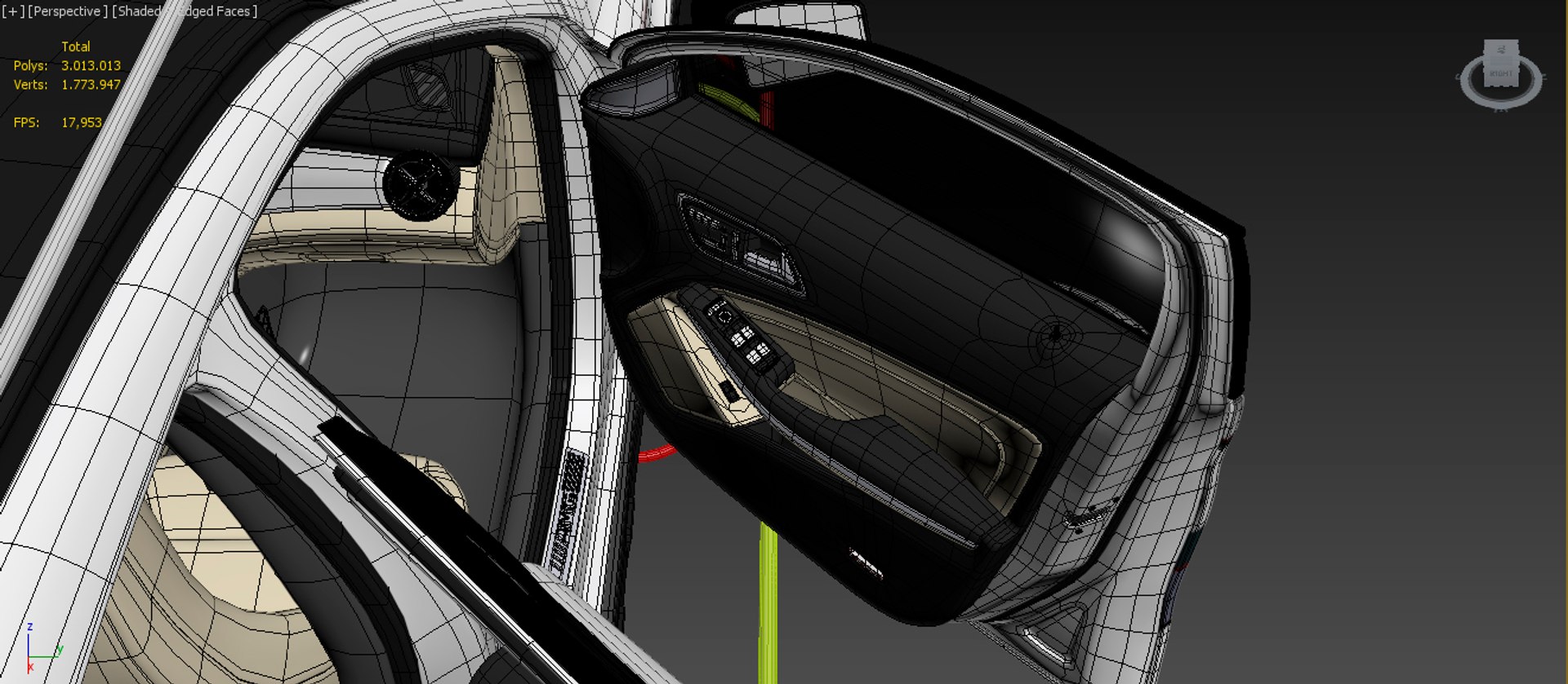 3d model of includes rigging details