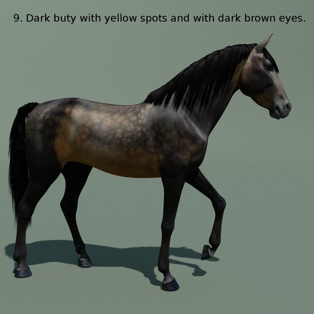 blender horse animations colour 3d 3ds