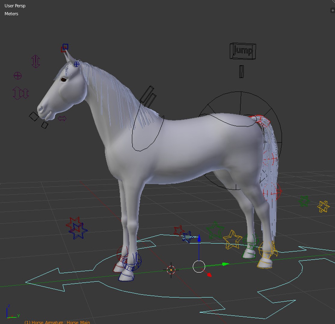 blender horse animations colour 3d 3ds