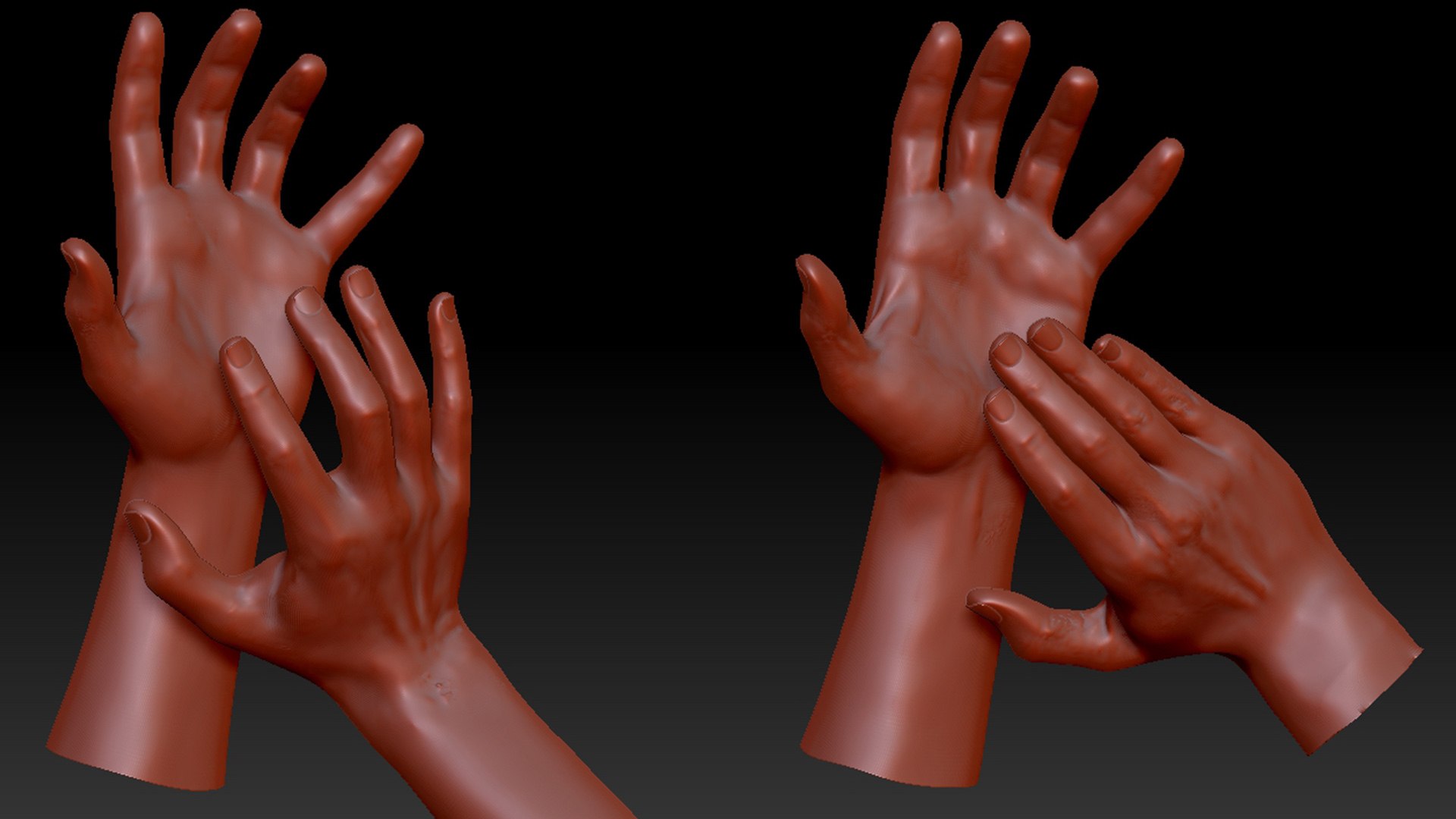3D 16 Posed Male Duo Hand Scans - TurboSquid 2190711