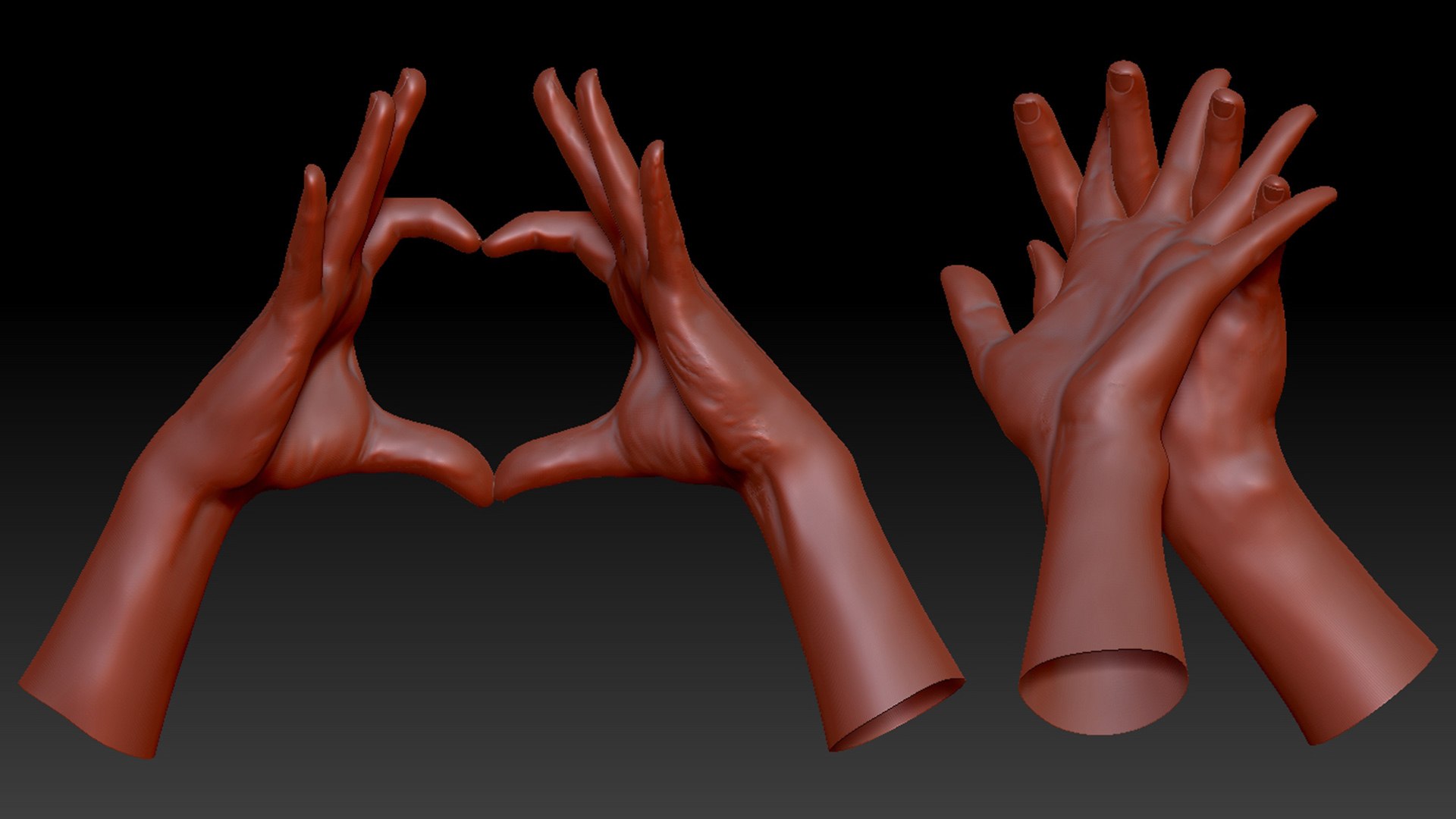 3D 16 Posed Male Duo Hand Scans - TurboSquid 2190711