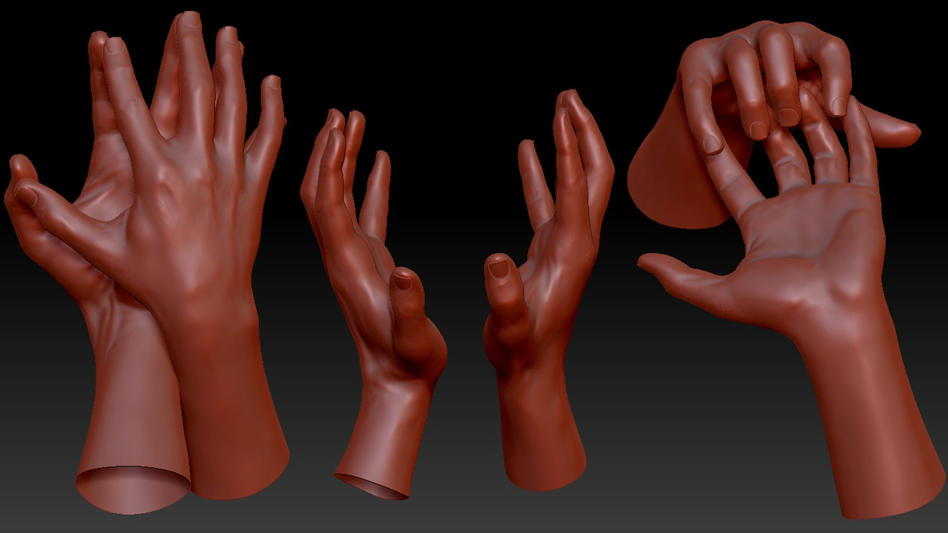 3D 16 Posed Male Duo Hand Scans - TurboSquid 2190711