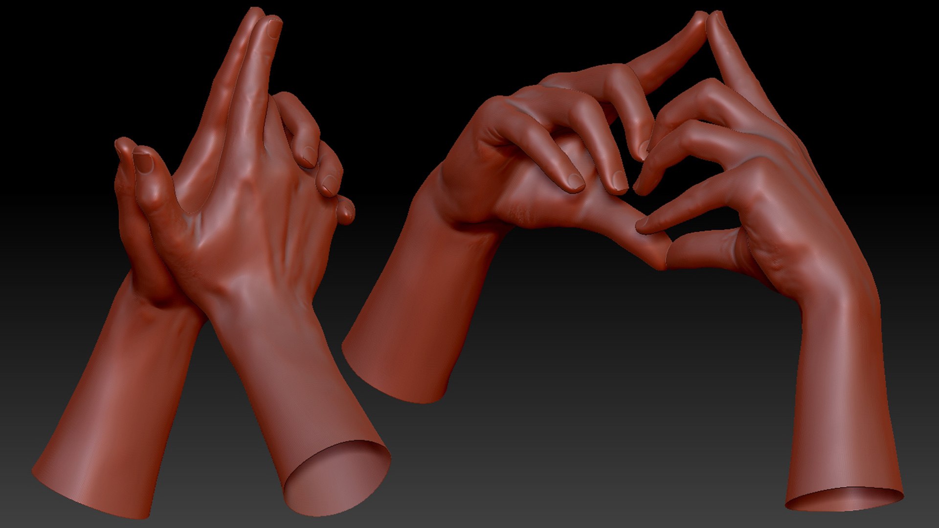 3D 16 Posed Male Duo Hand Scans - TurboSquid 2190711