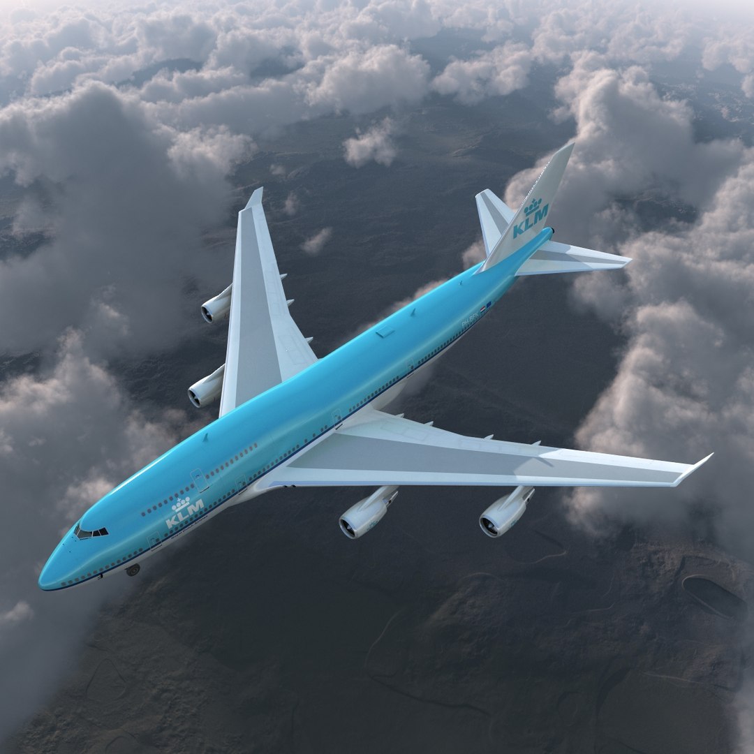 boeing 747-400er klm modeled 3d model