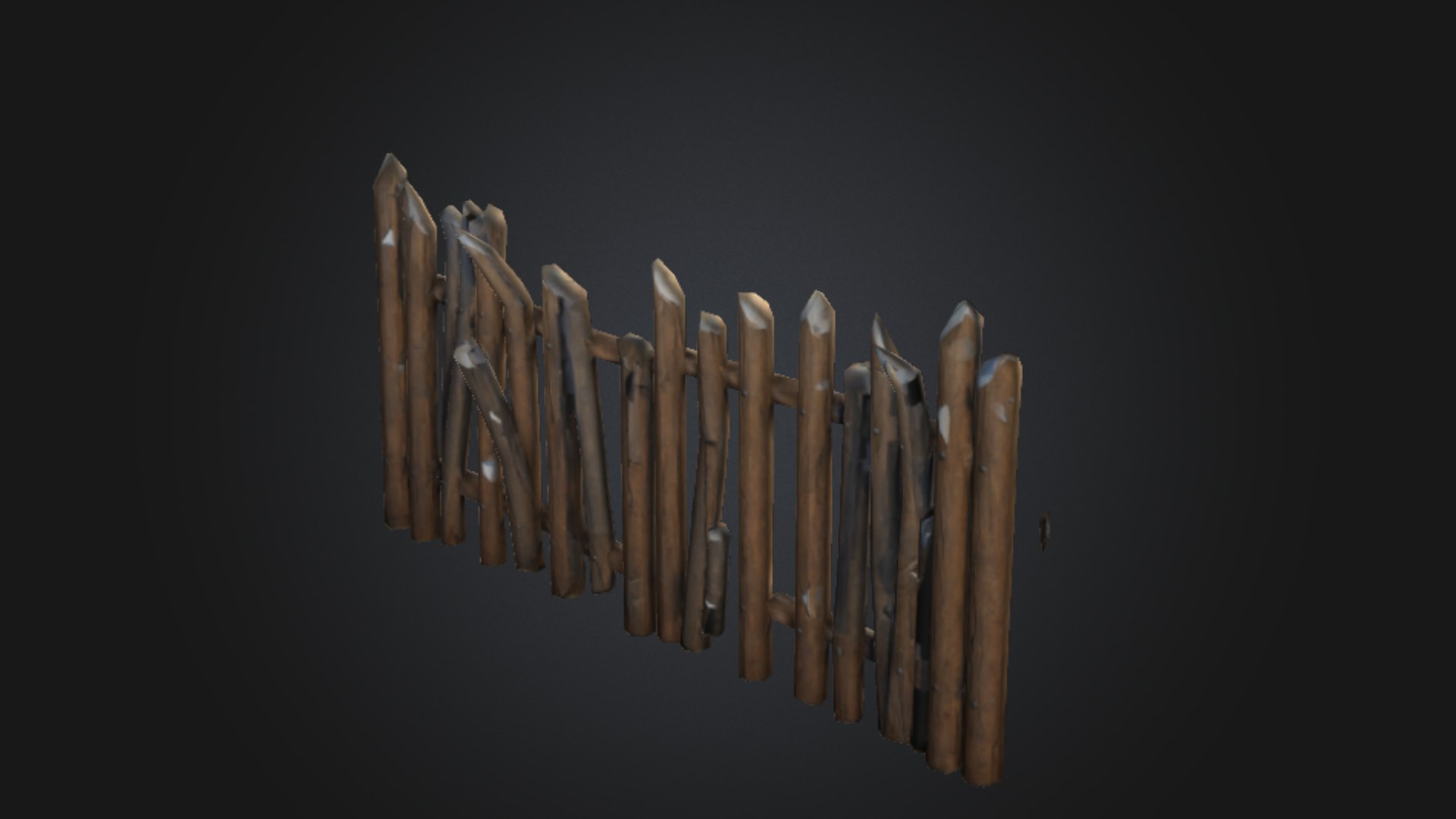 Stylized Game Ready Broken Wooden Fence 3K Triangles Low Poly FBX OBJ ...