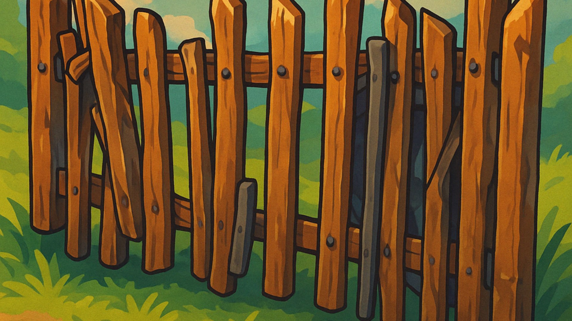 Stylized Game Ready Broken Wooden Fence 3K Triangles Low Poly FBX OBJ ...