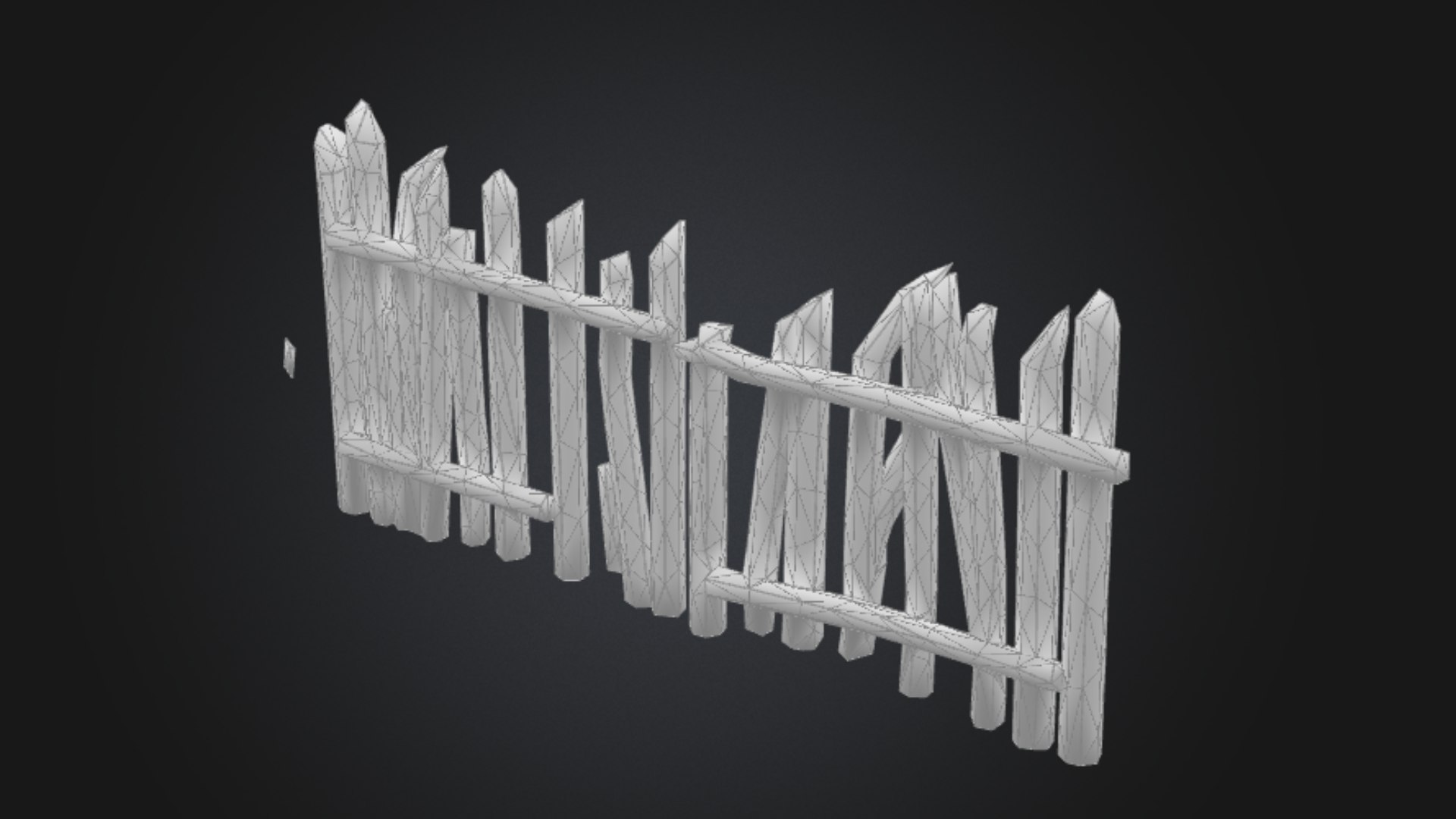 Stylized Game Ready Broken Wooden Fence 3K Triangles Low Poly FBX OBJ ...