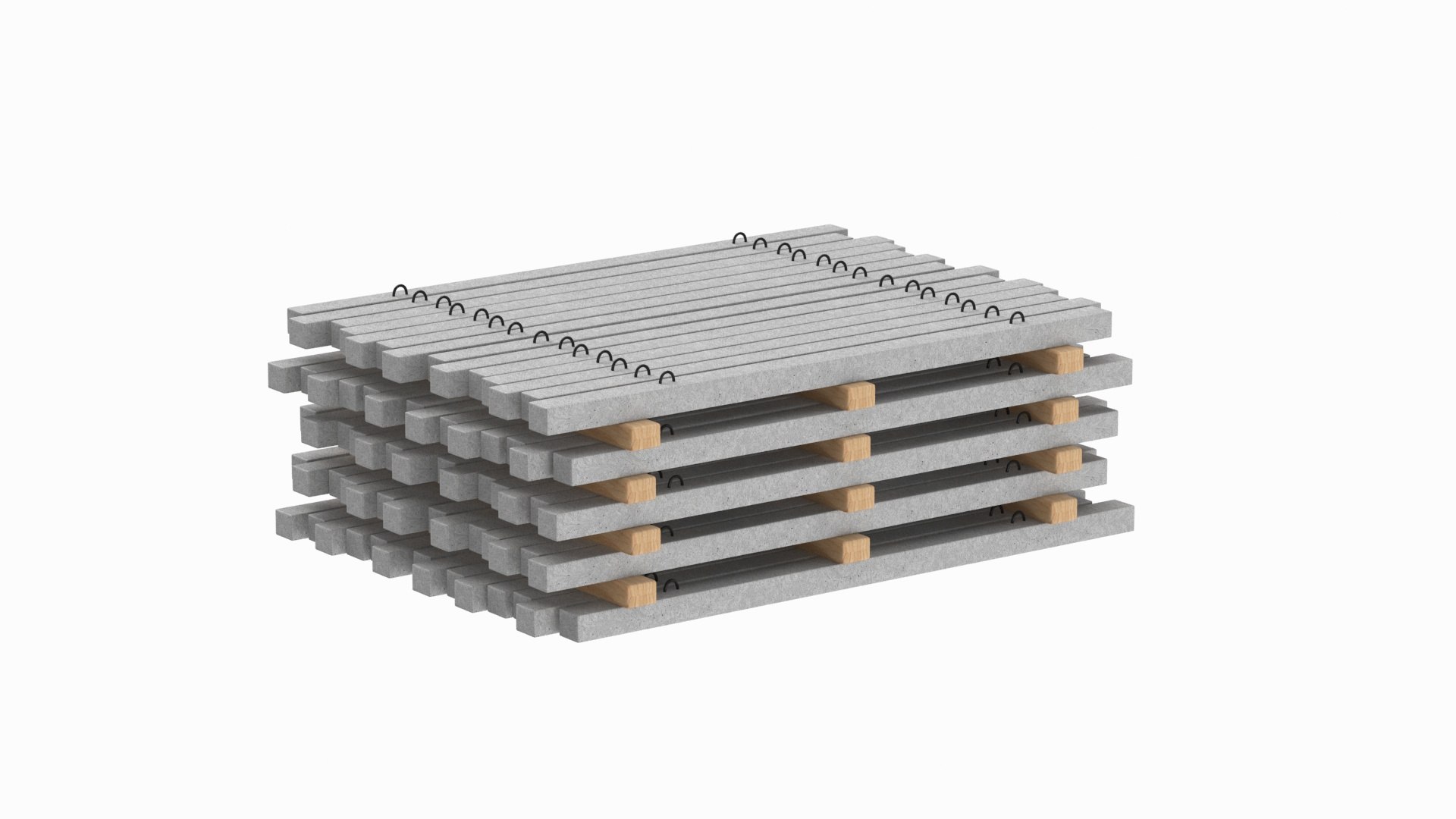 Concrete Slabs On Wood Planks 3D Model - TurboSquid 2311495