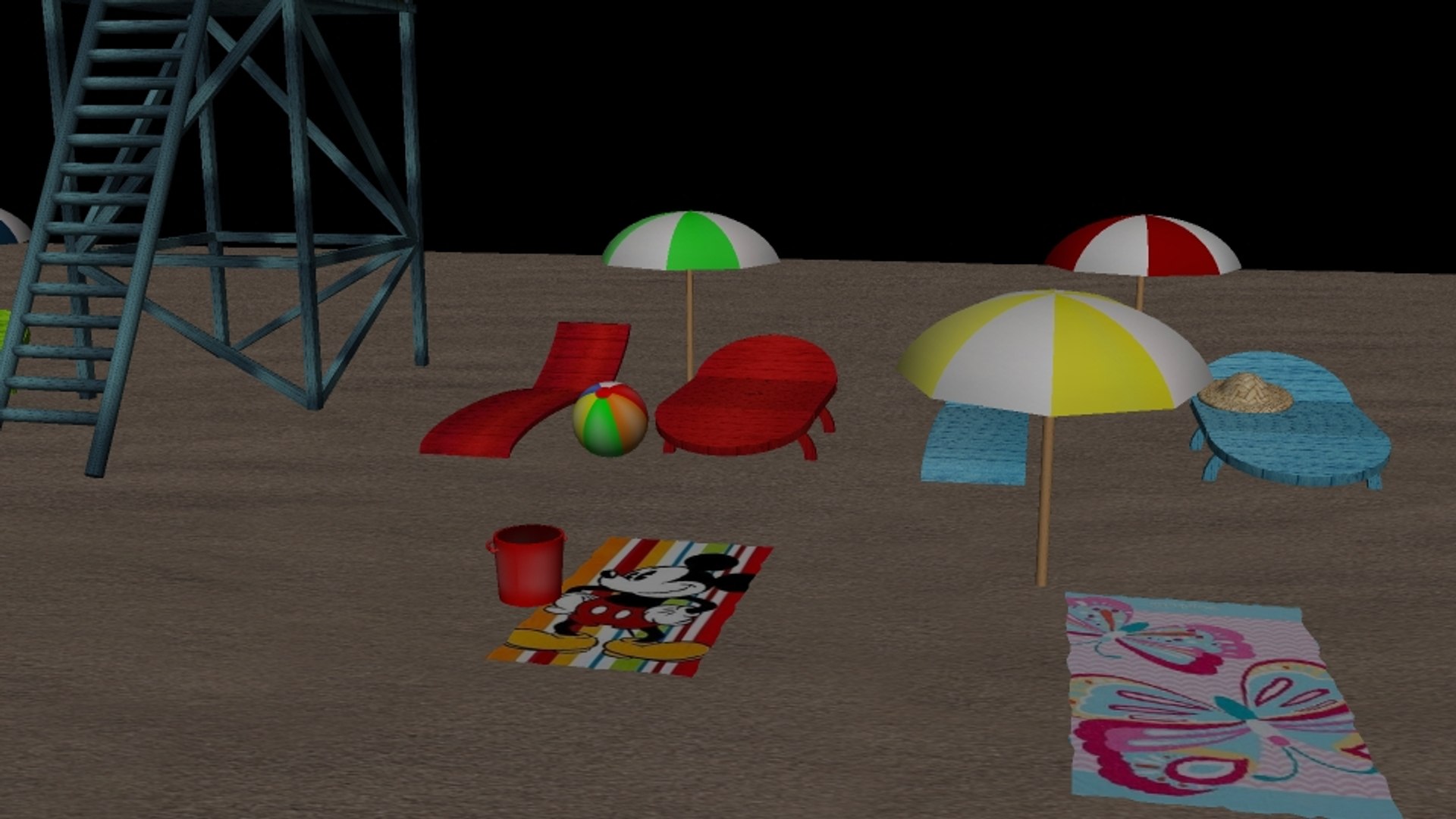 3d Model Beach Package