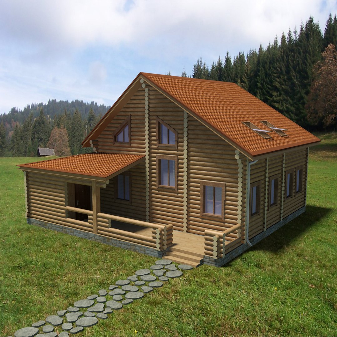 3d model log house