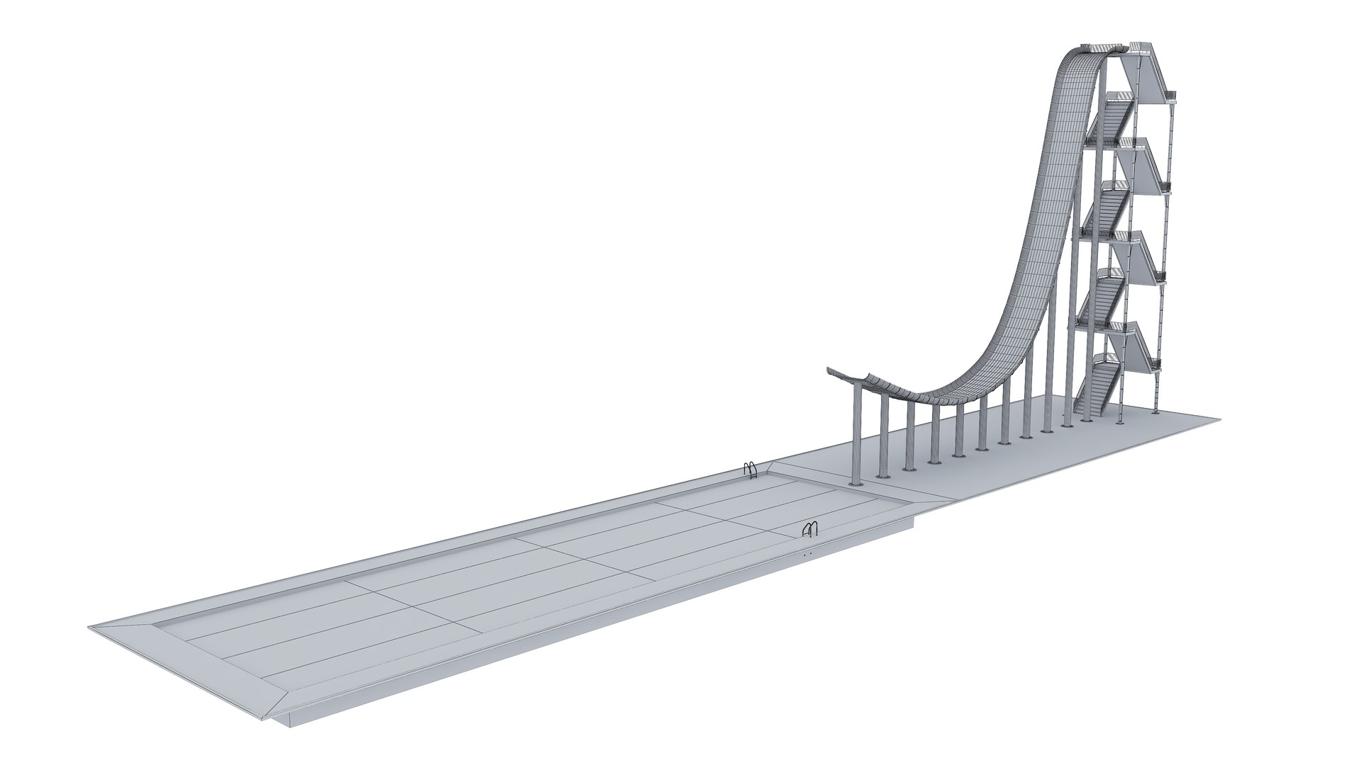 3D Freefall Water Slide Model - TurboSquid 2356011