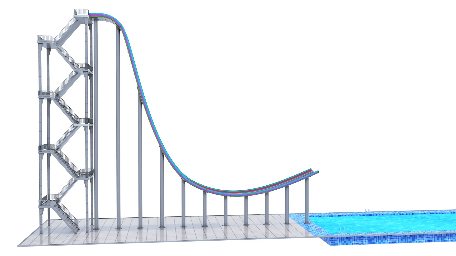 3D Freefall Water Slide Model - TurboSquid 2356011