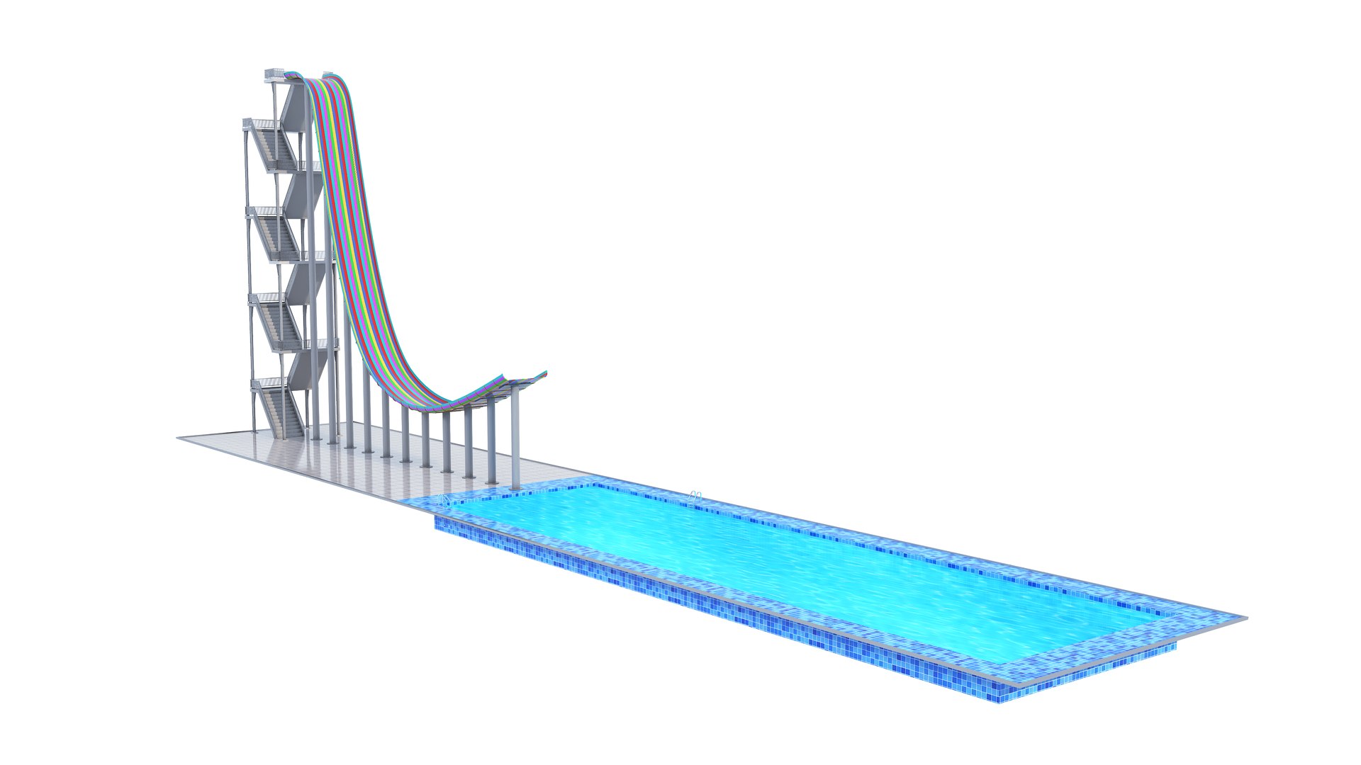 3D Freefall Water Slide Model - TurboSquid 2356011