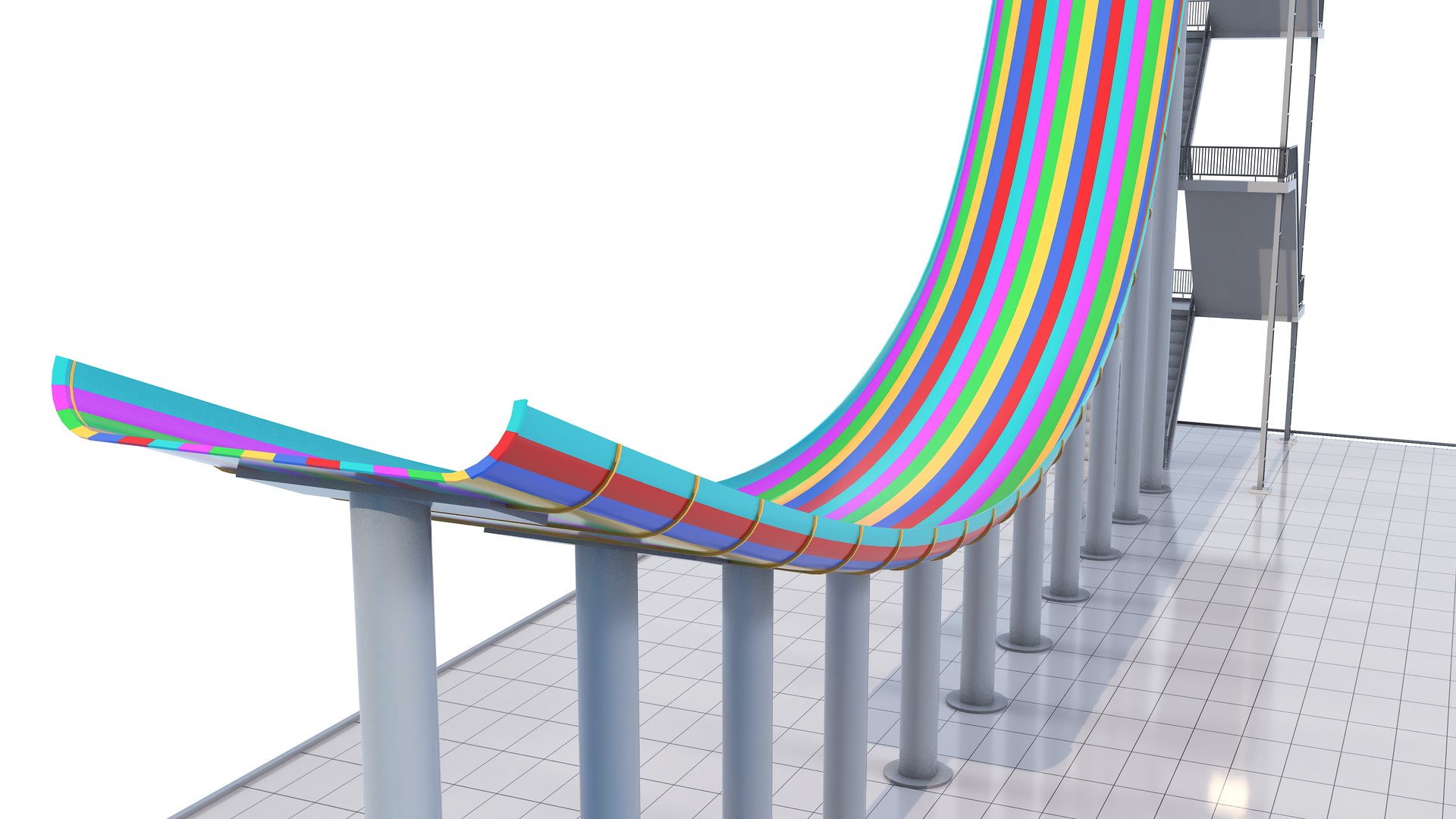 3D Freefall Water Slide Model - TurboSquid 2356011