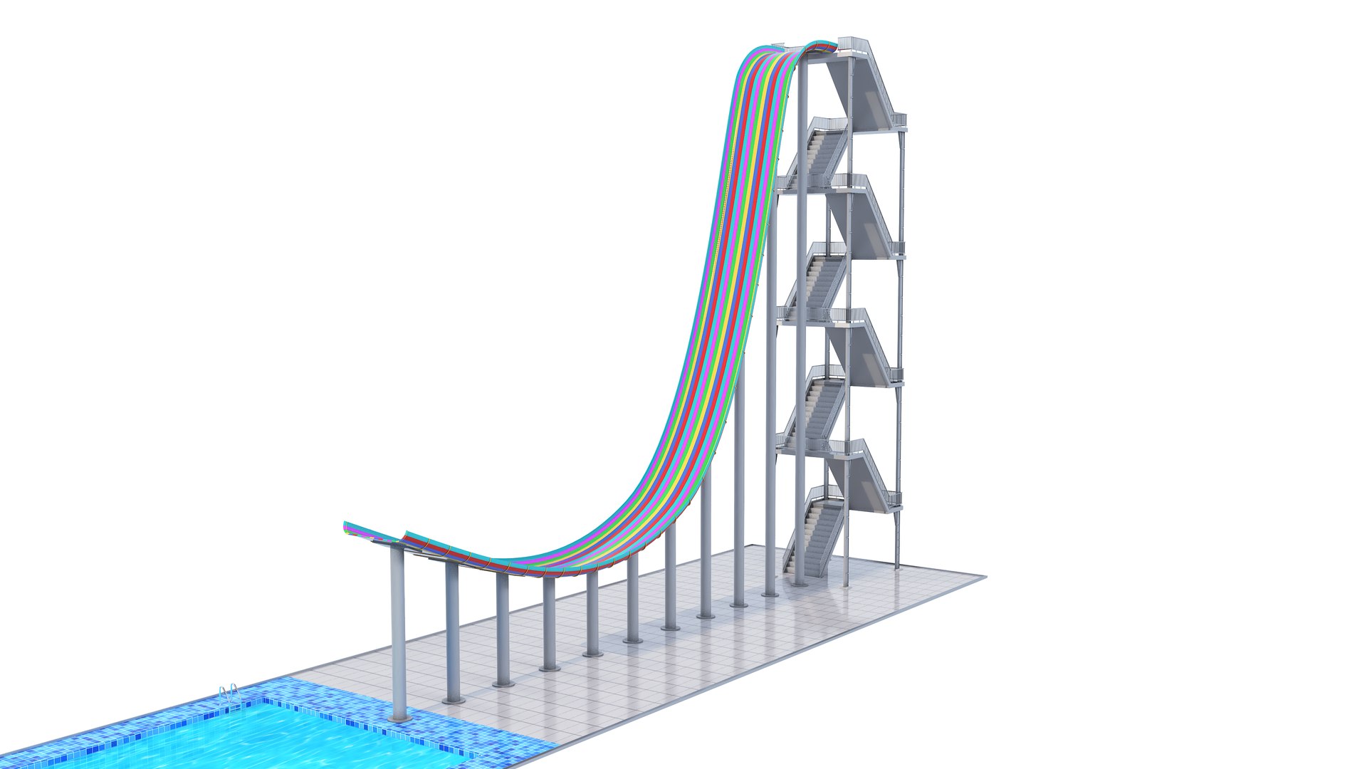 3D Freefall Water Slide Model - TurboSquid 2356011